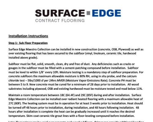 Installation Guide | Surface Edge | Performance Flooring Solutions